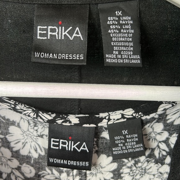 Erika | Dresses | Erika 2 Piece Dress And Top Black And White Floral ...